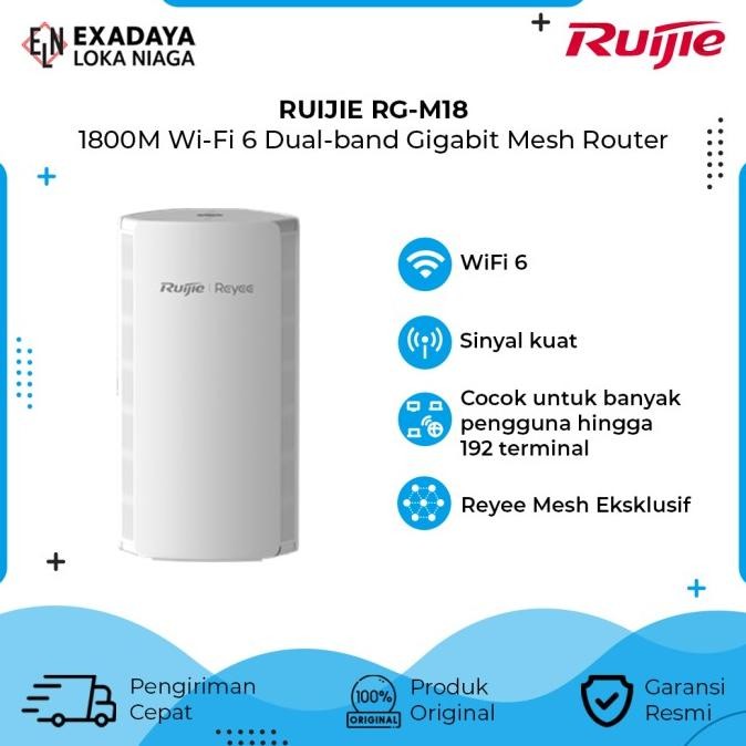 Jual Ruijie Rg-M18 1800M Wifi 6 Dual Band Gigabit Mesh Router Premium ...