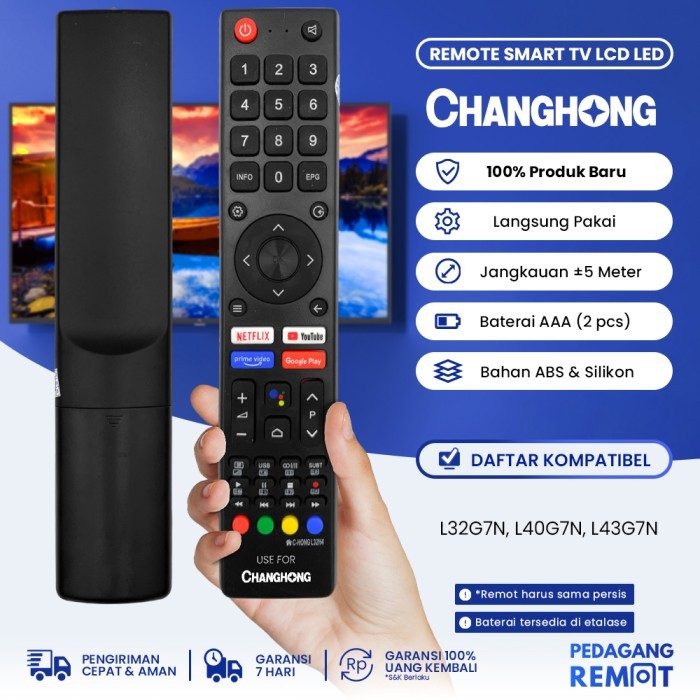 Jual Remote TV Changhong LCD LED Android Smart TV L32G7N L40G7N L43G7N | Shopee Indonesia