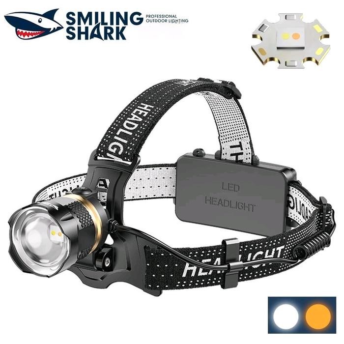 Jual Senter Kepala Led Smiling Shark Td-0161B M60 - 2 Cahaya Putih Dan ...