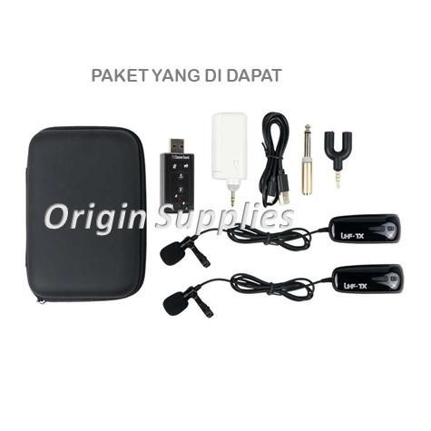 Jual Sale Microphone Dual Mic Clip On Wireless Usb Pc Zoom Laptop ...