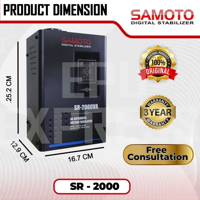 Jual Avr Stabilizer Samoto 2Kva Stabiliser 2000Va Stavol Listrik Smt ...