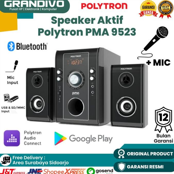 Jual Speaker Aktif Polytron Pma 9523 Bluetooth Xtra Bass Led - Grandivo New Stok | Shopee Indonesia
