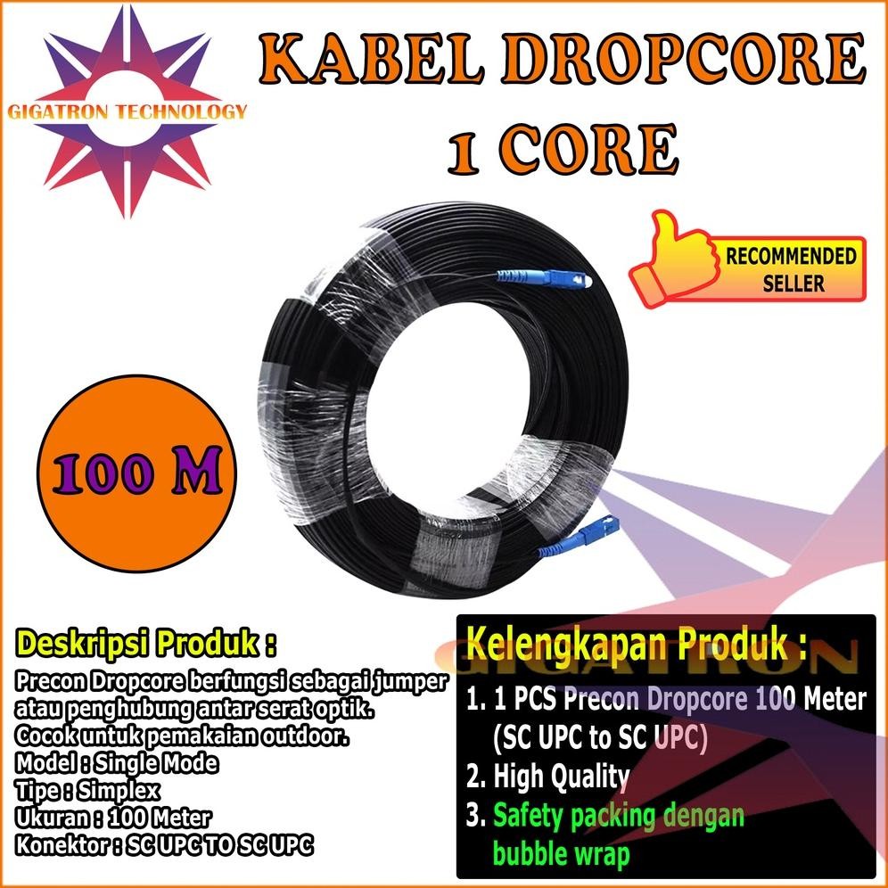 Jual Kabel Fiber Optik 100M Kabel Ftth Dropcore Precon Fiber Optik Simplex Single Mode 100 Meter ...