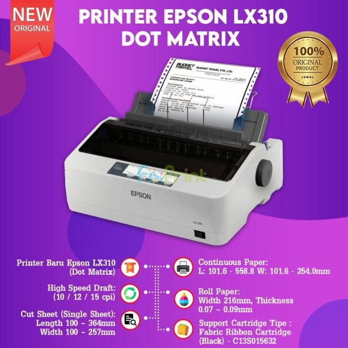 Jual CO Printer Epson Dot Matrix LX-310 LX310 GARANSI RESMI EPSON | Shopee Indonesia