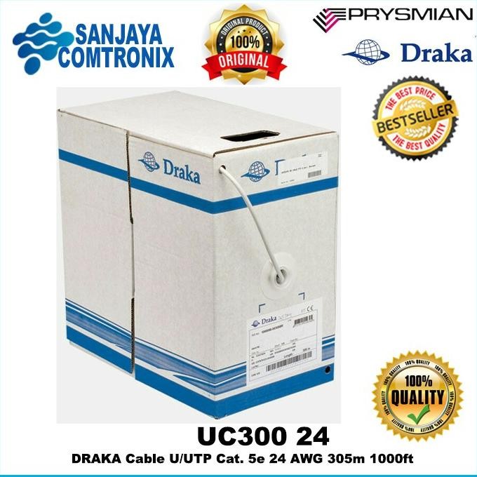 Jual CO DRAKA UC300 Cable UTP Cat. 5E 24AWG 305m 1000ft Kabel UTP LAN Cat. 5E | Shopee Indonesia