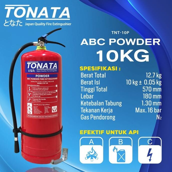 Jual Produk Baru!! Apar Abc Powder 10 Kg Tonata / Set Komplit | Shopee Indonesia