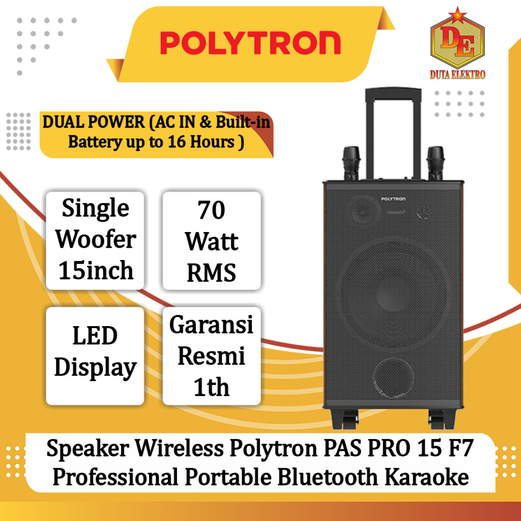 Jual Speaker Wireless Polytron PAS PRO 15 F7 Professional Portable ...