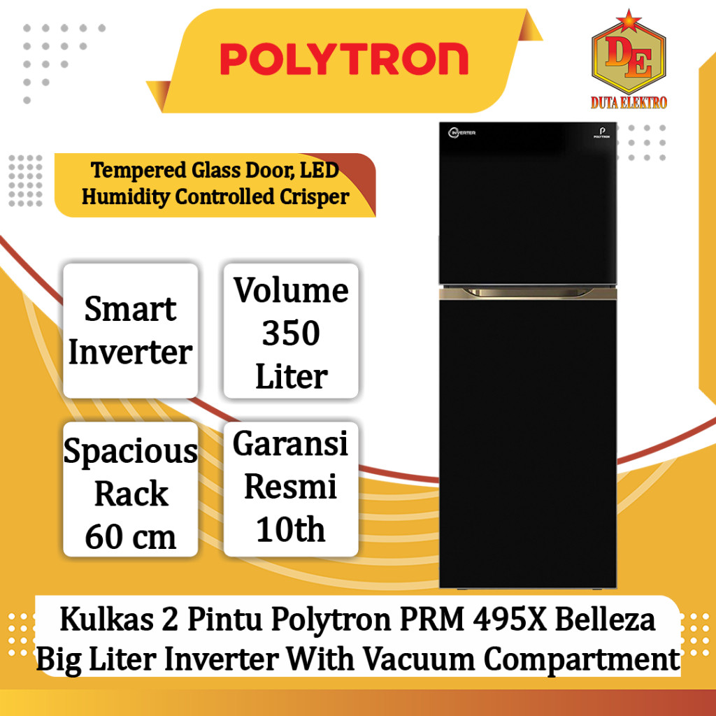 Jual Kulkas 2 Pintu Polytron PRM 495 X Belleza Big Liter Inverter With ...