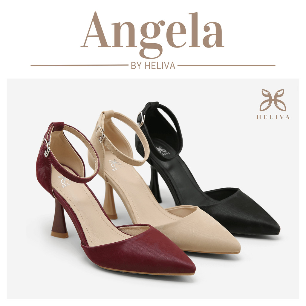 Jual HELIVA ANGELA High Heels Wanita Tali Sling Back Hak 9cm Pointed ...