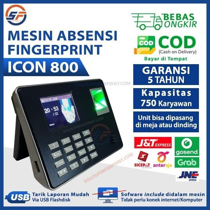 Jual Fingerprint Mesin Absensi ICON 800 PIN Sidik Jari Seperti LX50 ...