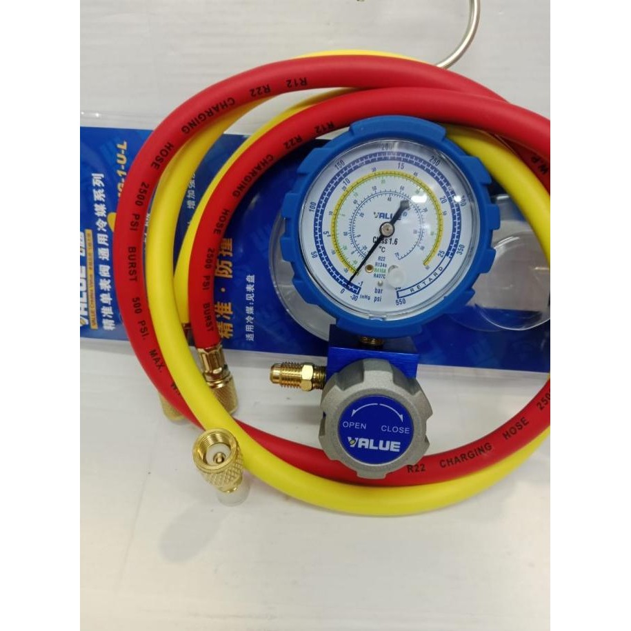 Jual Testing Manifold Ac Single Value R410 R32 R22 R134 Plus Selang R22 ...