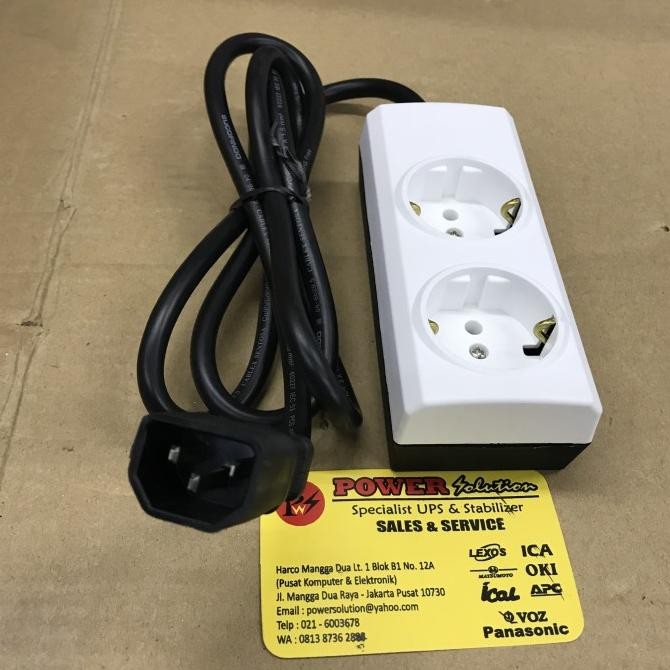 Jual Kabel power konverter Broco output ups Iec Apc 2 Lubang 2M Grosir ...
