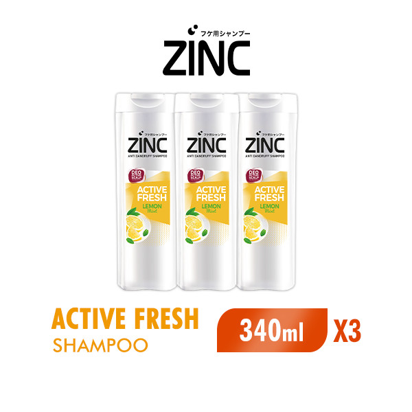 Jual Zinc Shampoo Active Fresh Botol 340 ml x3 | Shopee Indonesia