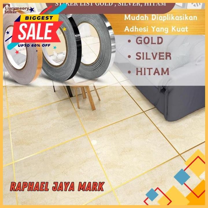 Jual STIKER LIST GOLD SILVER BLACK 50M TAHAN AIR TAHAN AUS UBIN LANTAI ...