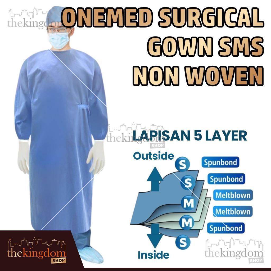 Jual Onemed Surgical Gown SMS Non Woven Pakaian Bedah Medis Baju ...