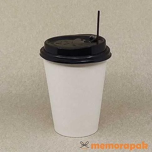 Jual HRG DISKON Paper Cup 12 oz - Hot Cup + Tutup Hitam + Stirrer ...