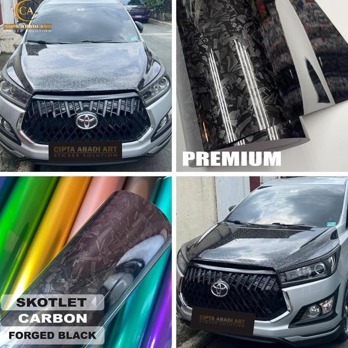 Jual STIKER SKOTLET MOBIL CARBON FORGED PREMIUM STICKER KARBON BLACK ...