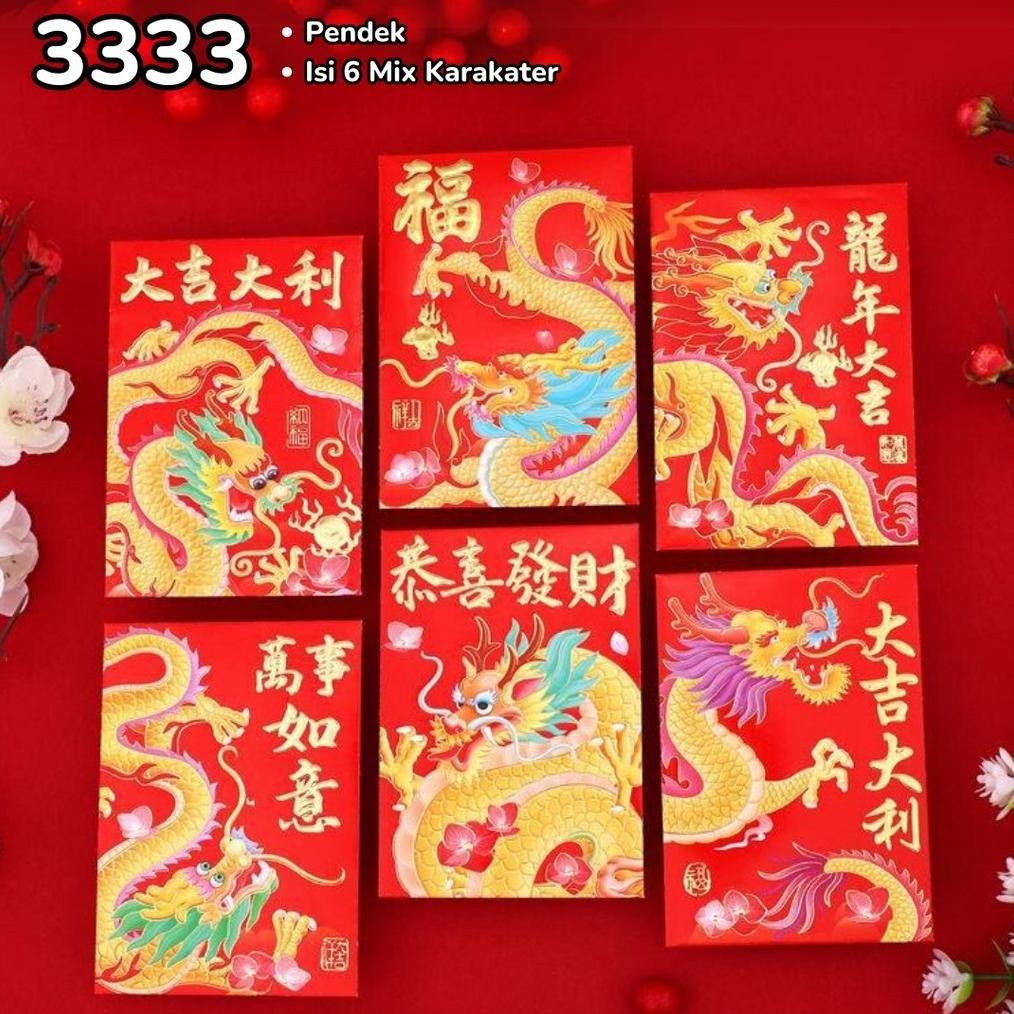 Jual Im31 Salin Angpao Pendek Isi 6 Tahun Naga Ular 2024 Sincia Angpau Shio Snake Naga Imlek ...