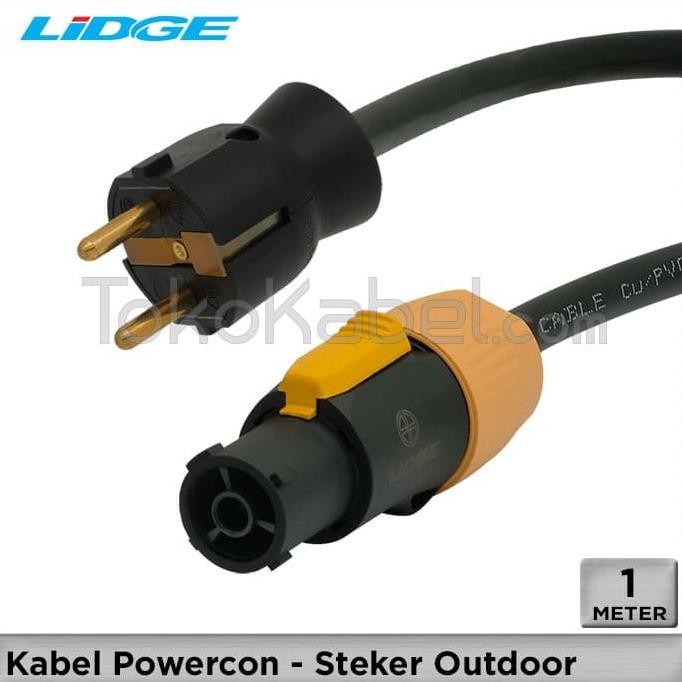 Jual KABEL POWERCON STEKER OUTDOOR [1M] TRUE1 KUNING | Shopee Indonesia