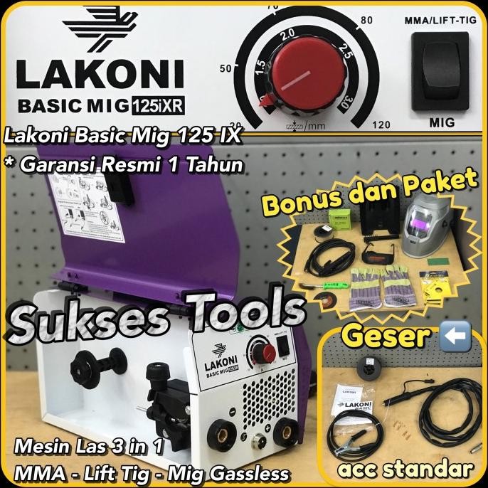 Jual Mesin Las Lakoni Basic Mig 125 Mig125 3in1 MMA-Mig Gassless-Lift Tig | Shopee Indonesia