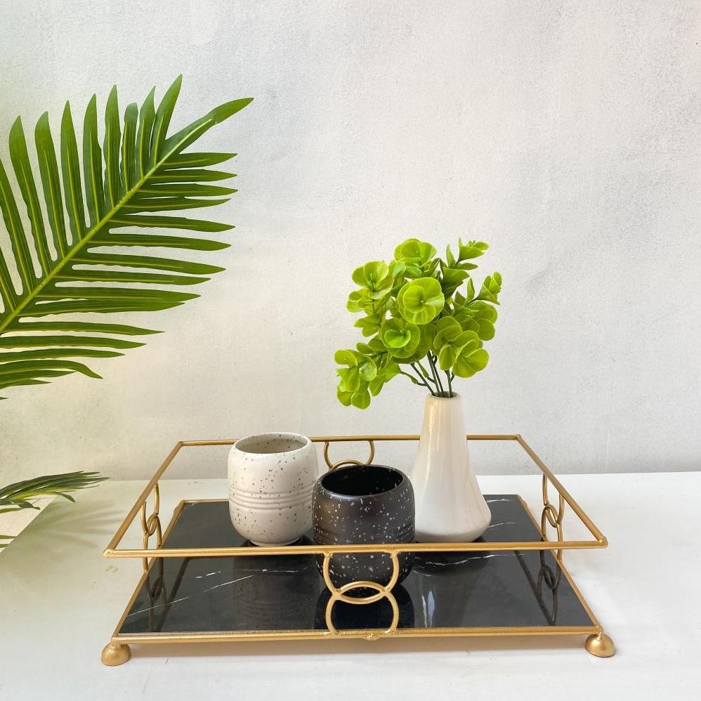 Jual Tray minuman ? tray snack makanan bahan besi top hpl motif marmer ...