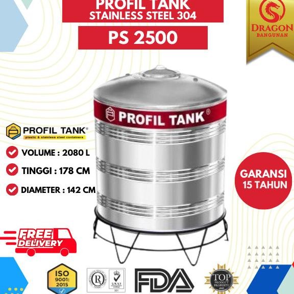 Jual Miliki Toren Air Stainless Profil Tank Ps 2500 + Kaki Profon ...