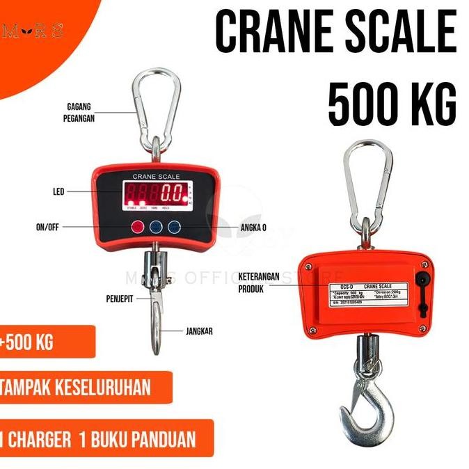 Jual Sale Ocs-500 Timbangan Gantung Digital 500 Kg Led Besi Orange Lcd Smart Crane Hook Hanging ...