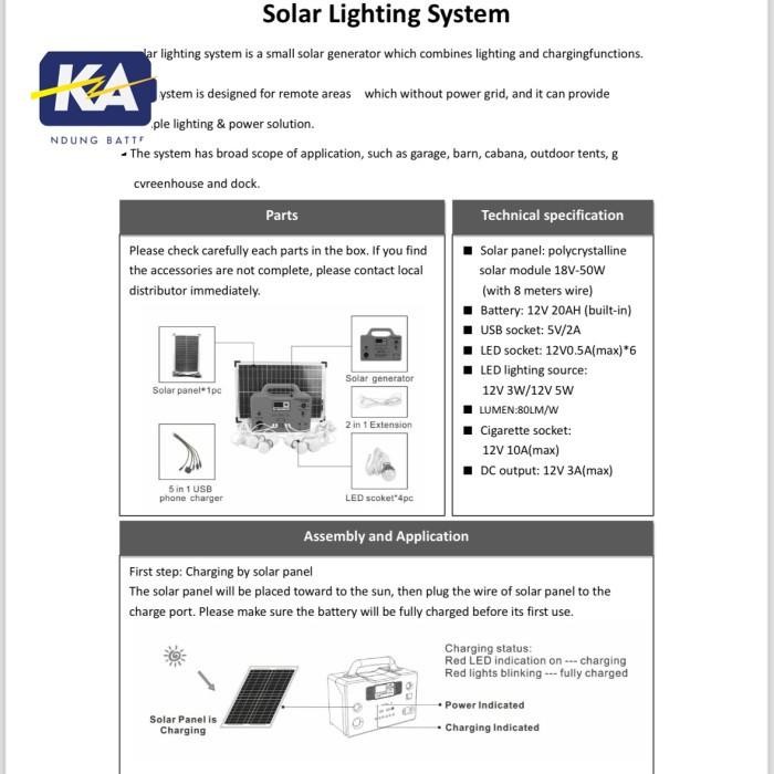 Jual Paket Shs Solar Generator Lighting Home System 50Wp Sg1250W ...