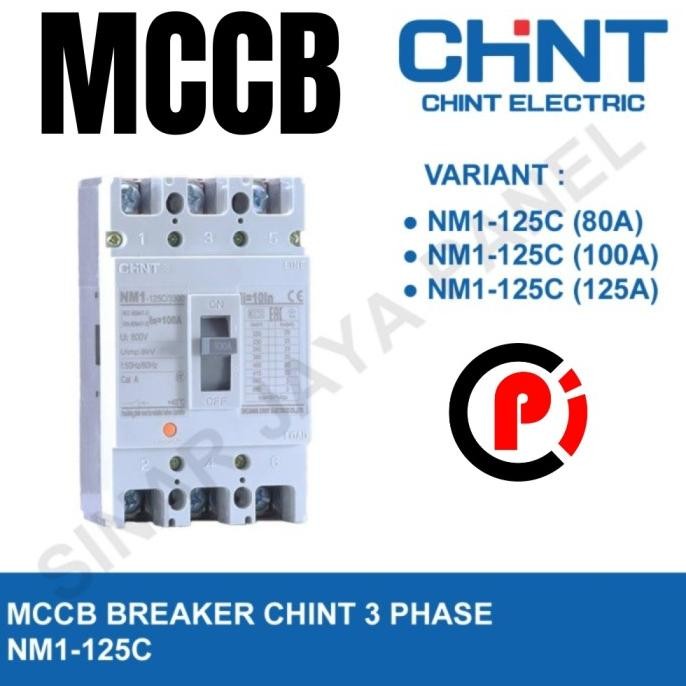 Jual Original Chint Mccb 3 Phase Nm1-125C 3P 80A 100A 125A Circuit ...
