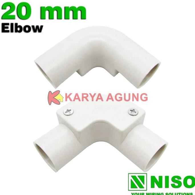 Jual Elbow Pipa Conduit Listrik Niso 20Mm Putih Per Bungkus / Knee Pvc ...