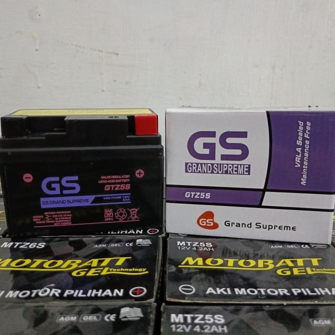 Jual baterai/aki kering GS gastra GTZ-5S MF 12v-5ah | Shopee Indonesia