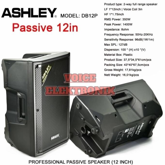 Jual Speaker Ashley Pasif DB 12P Original Speaker New 12 Inch Harga ...