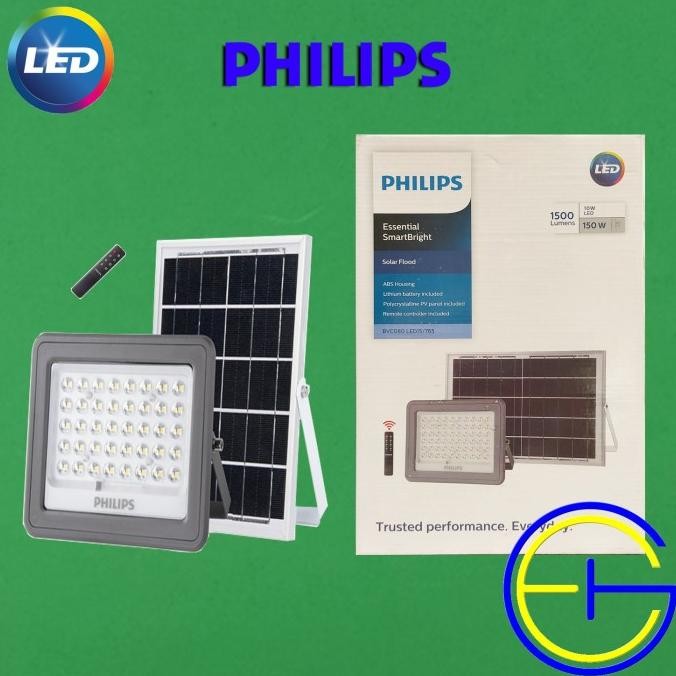 Jual Promo Lampu Sorot Led Solar Bvc080 Philips 10W 6500K Putih Tenaga Surya | Shopee Indonesia