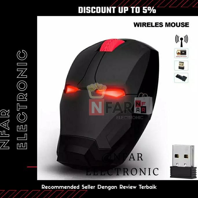 Jual Original Mouse Wireless Gaming Iron Man Karakter Avengers 2.4Ghz ...