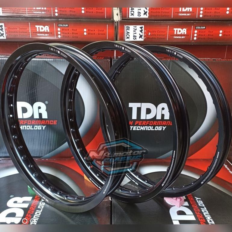 Jual Velg tdr w shape/kotak set 140/160 160/185 ring 17 black hitam ...
