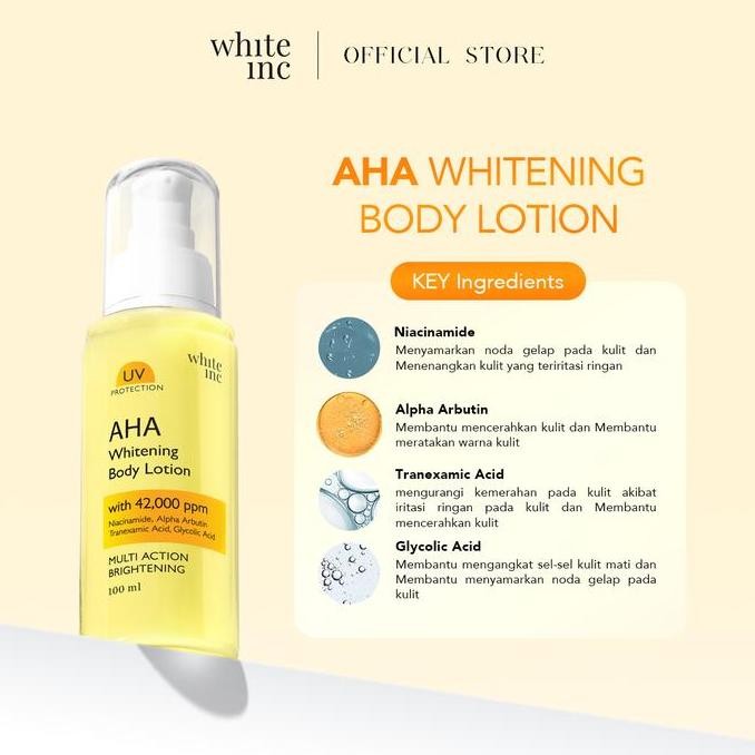 Jual [100ml] WHITE INC AHA Body Lotion to Whitening & Moisturising ...