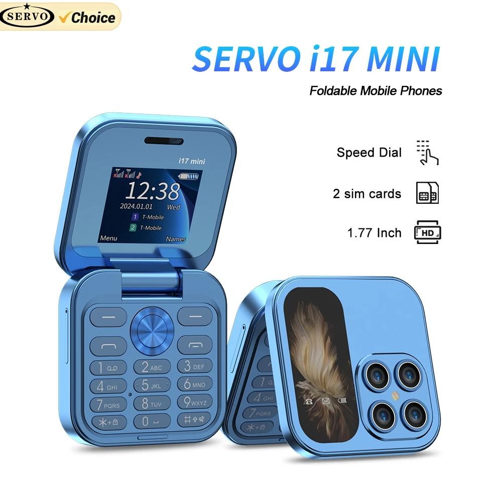 Jual Servo I17 Mini Dual Sim Card Fold Mobile Phone 2G Network Video ...