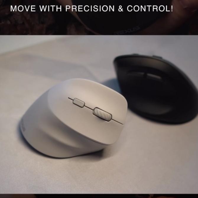 Jual Rexus Clif Vertical Mouse Wireless Bluetooth Dual Connection ...