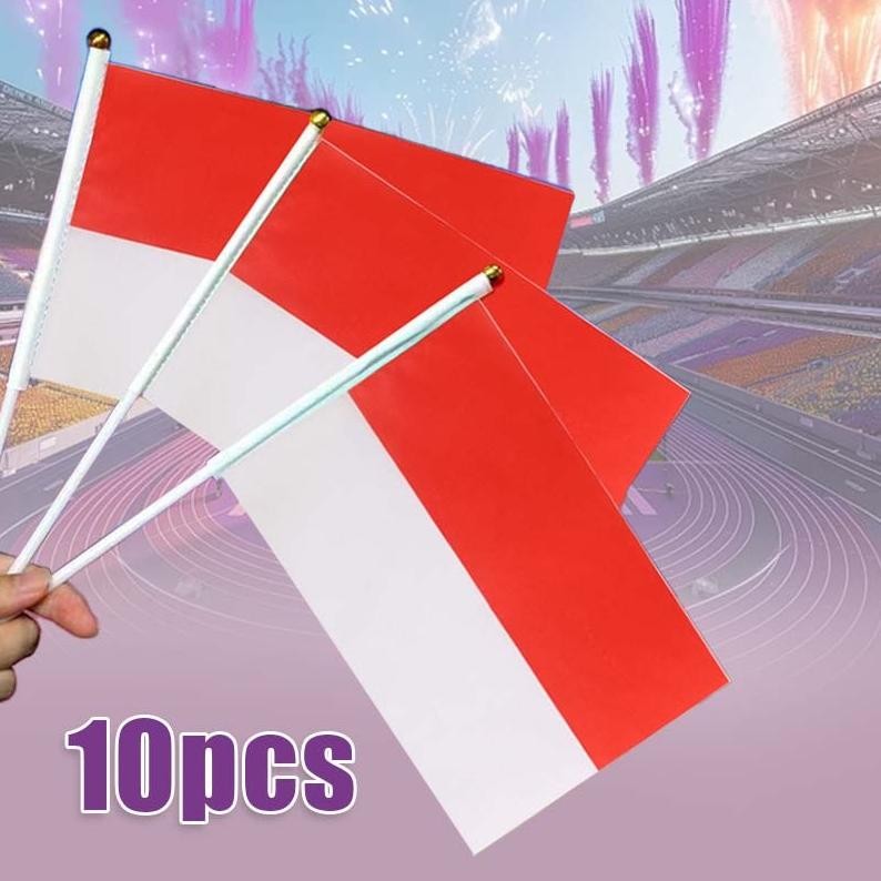 Jual Premium 10 Pcs Bendera Merah Putih Pawai Bendera Tangan Indonesia ...