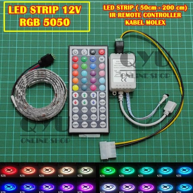 Jual LED Strip RGB 5050 + Remote Control (single) + Molex ( Modif Case ...
