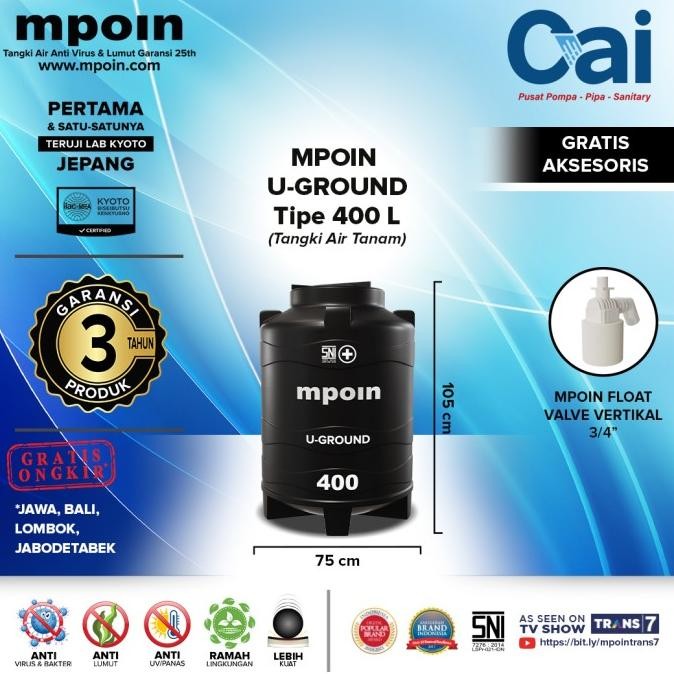 Jual $+$+$+$+] TOREN TANGKI AIR - MPOIN U400 350L - U-GROUND SERIES ...