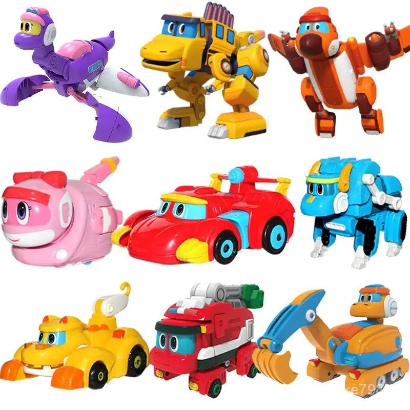 Jual Newest Min Gogo Dino ABS Deformation Car/Airplane Action Figures ...