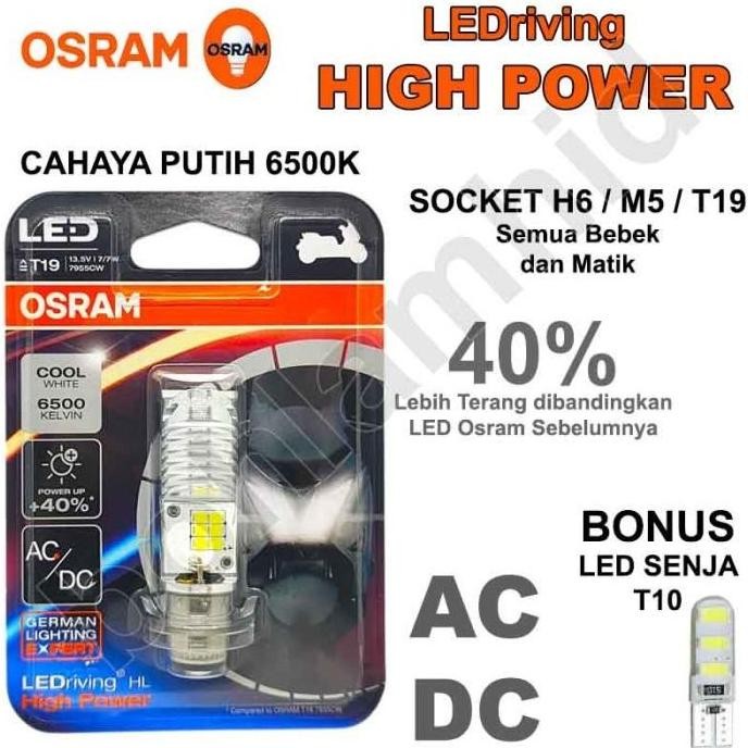 Jual Promo Lampu Motor LED OSRAM NEX (putih) Bohlam H6 M5 T19 AC DC COD ...