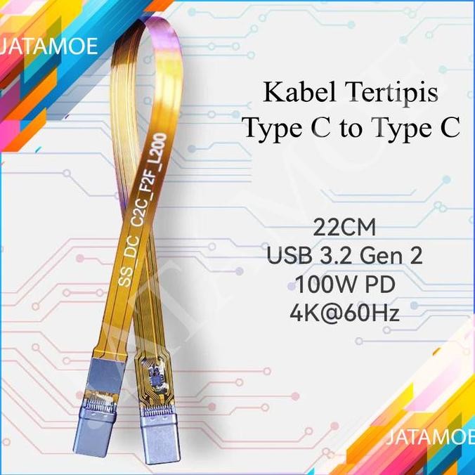 Jual DockCase The Flattest Type C Cable Kabel Tipe C PD 100W 10Gbps 4K ...