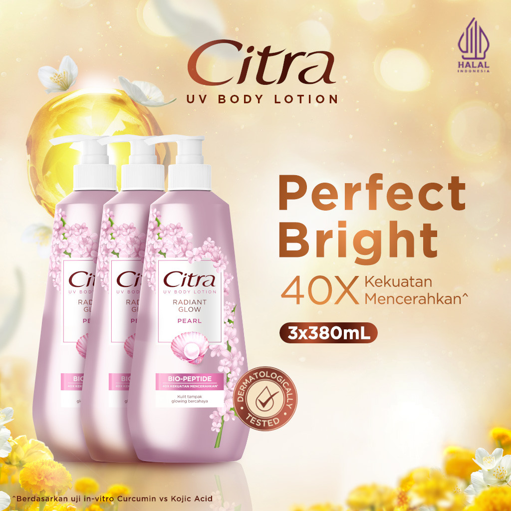 Jual BARU Citra UV Body Lotion Radiant Glow Pearl 380ML Triplepack- Mencerahkan dan Glowing ...