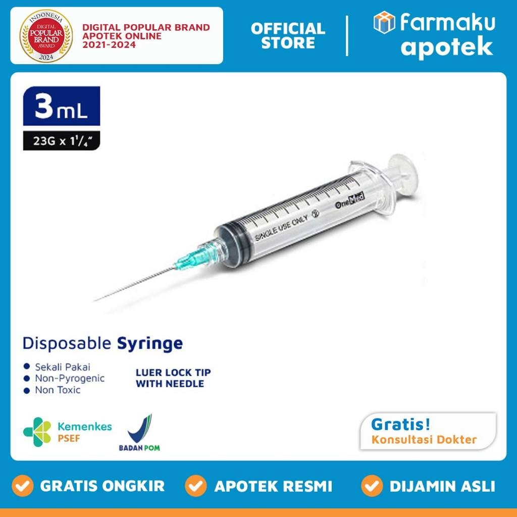 Jual Onemed Syringe Spuit 3 cc 1 Pcs - BIN | Shopee Indonesia