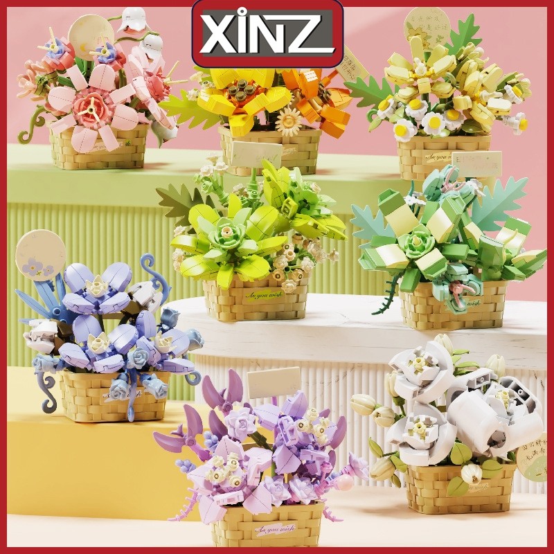 Jual XiNZ Block Building Tanaman Pot Bricks Keranjang bunga Pot Bunga ...