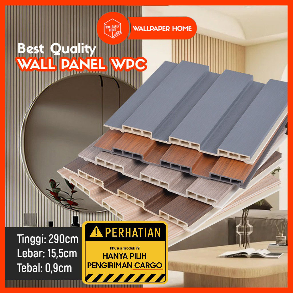 Jual WPC Wall Panel 2,9 Meter Wood Panel PVC Dinding Ketebalan 9MM Interior Rumah | Shopee Indonesia