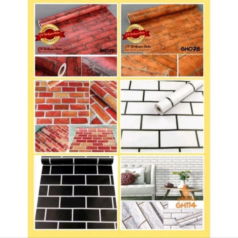 Jual Wallpaper Dinding BATA Merah 45cm x 10m | Shopee Indonesia