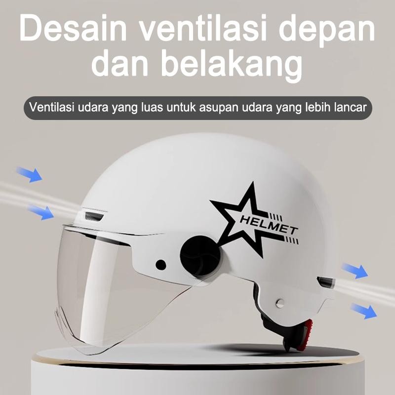 Jual Helm Motor Listrik + Helm Setengah Wajah Pelindung Uv, Helm Unisex ...